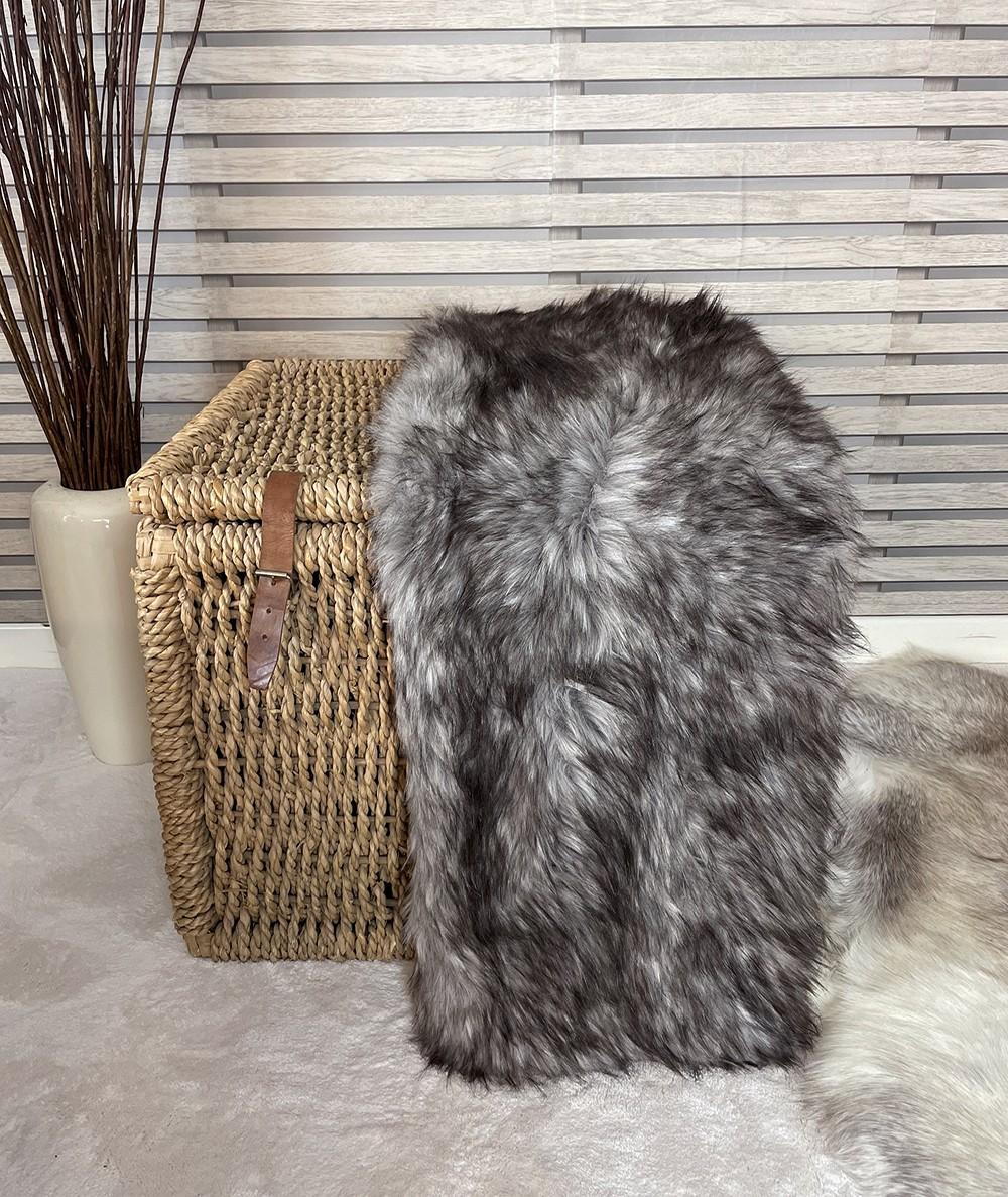 Coyote Faux Fur Throw | Large Animal Fur Throw | Coyote Fur Bedspread