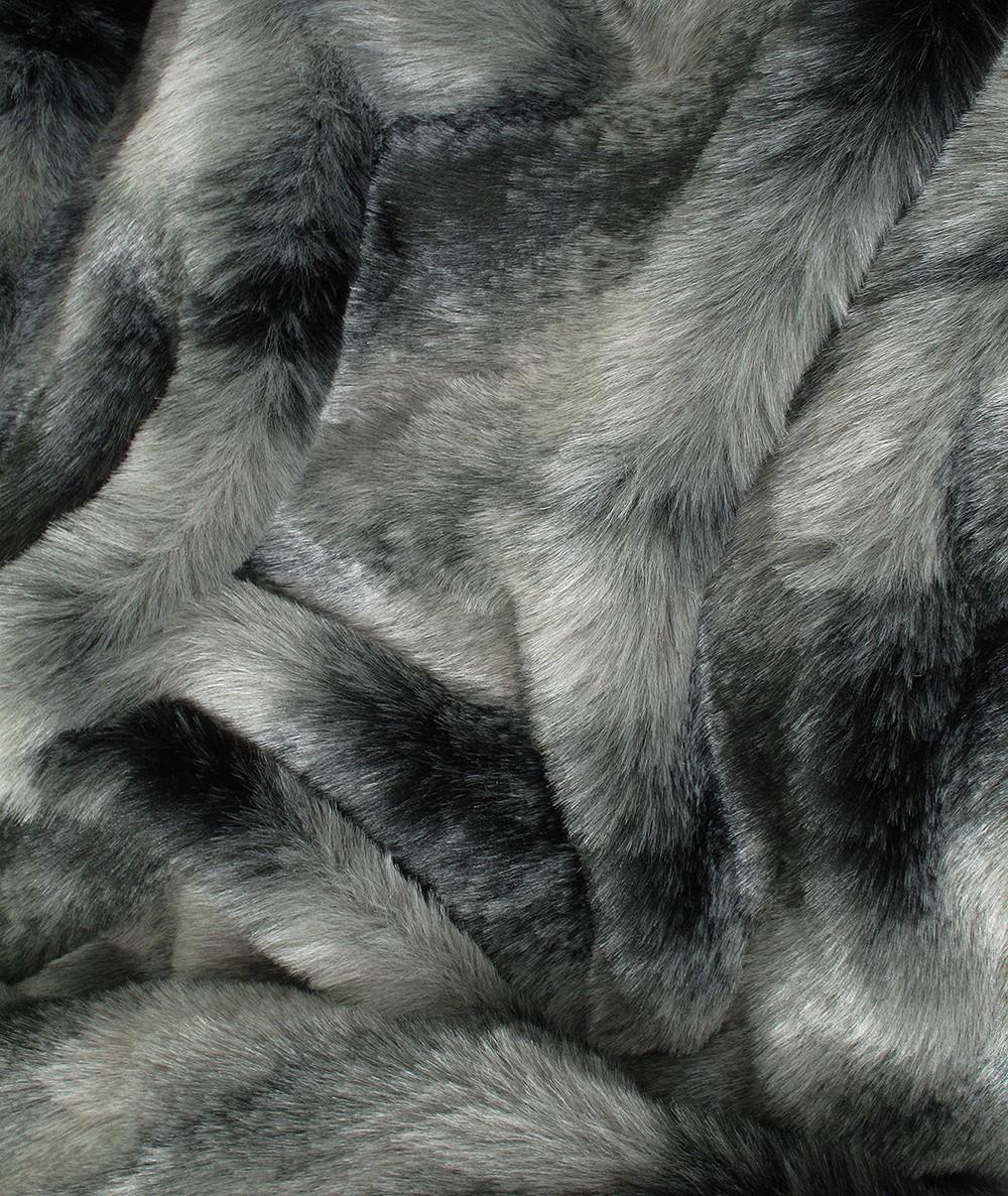 Ashford Black Fur Fabric | Striped Crafting Fur | Economy Craft Fur