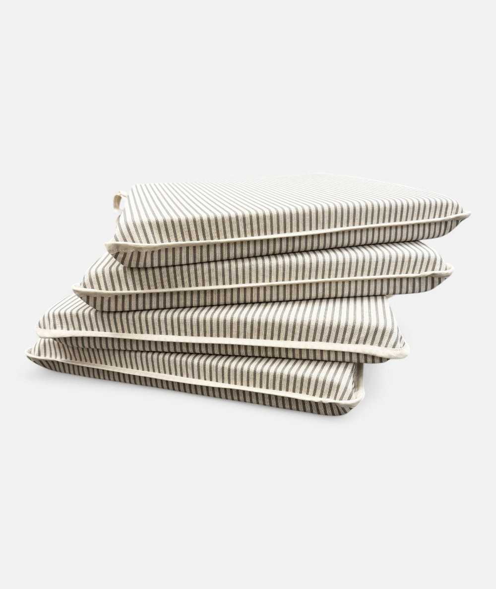 Grey Stripe Tapered Seat Pads| Striped Seat Pads | Grey Striped