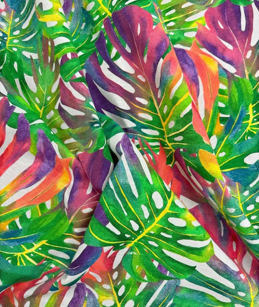 Tropical Leaves Fabric |Bright Multi-Coloured Fabric | Tropical Fabric